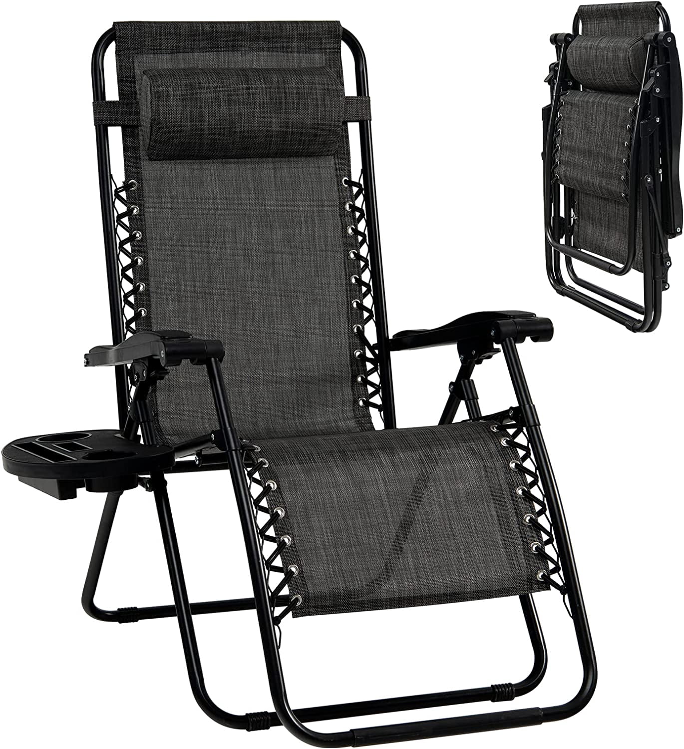 Thunder Zero Gravity Lounge Chairs, 160°Adjustable Folding Recliner w ...