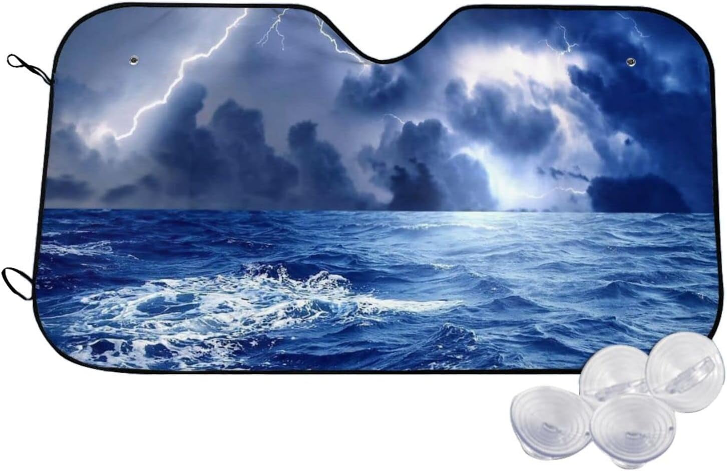 Thunder and Lightning Pattern Sun Shade Front Window Sunshade for Most ...