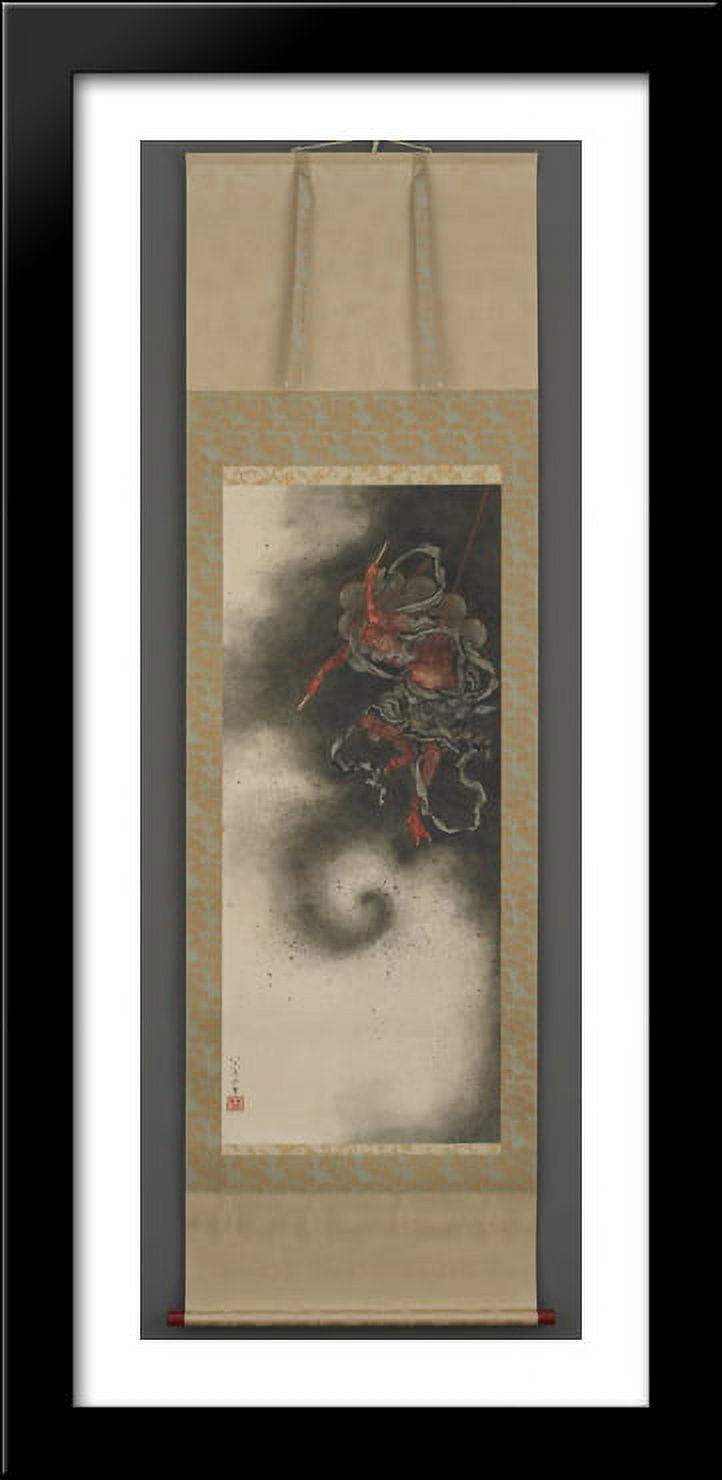 Thunder god, Edo period 18x40 Large Black Wood Framed Print Art by ...