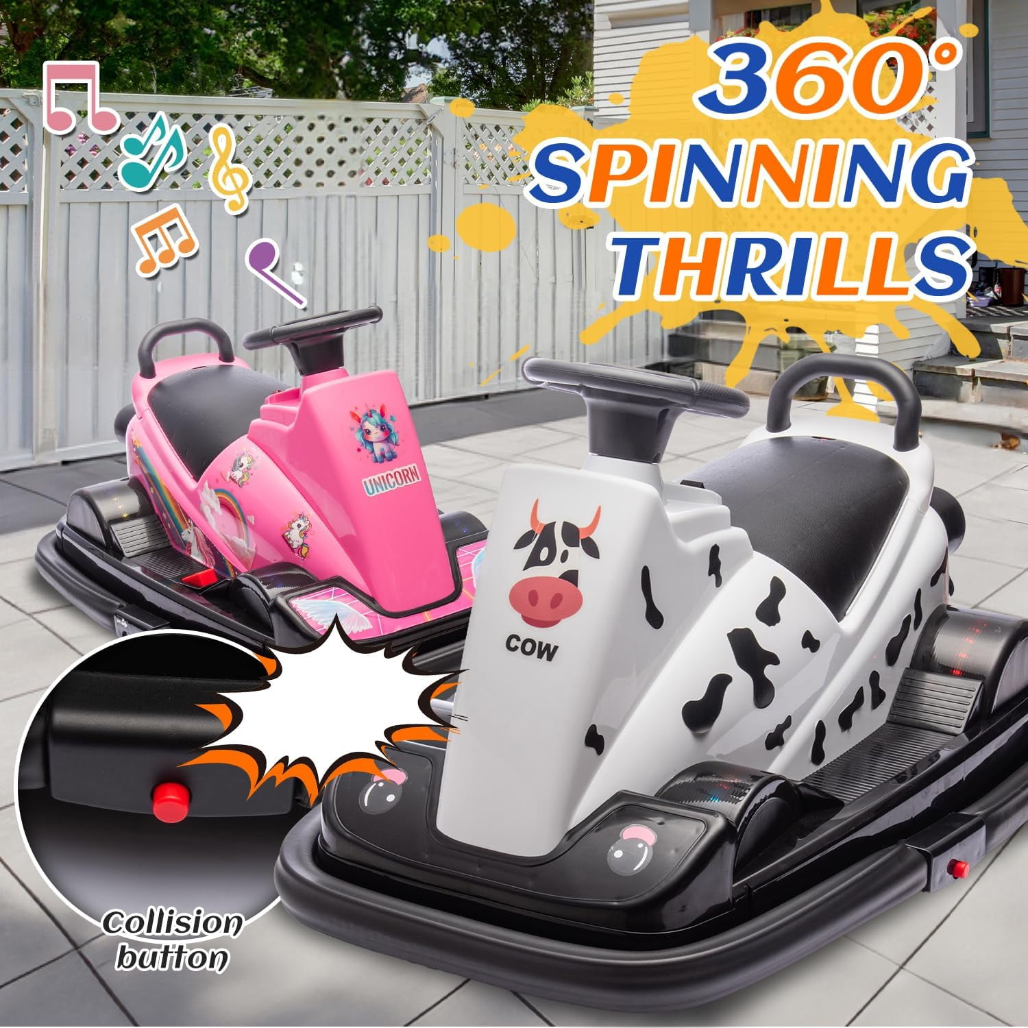 ThunderBolt 2-Pack 12V Kids Electric Bumper Cars Complete Set ...
