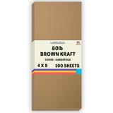 ThunderBolt Paper 80 lb Brown Kraft Kraft Cardstock, 4 x 9 Inches, 100 ...