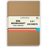 ThunderBolt Paper 80 lb Brown Kraft Kraft Cardstock, 5 x 7 Inches, 350 ...