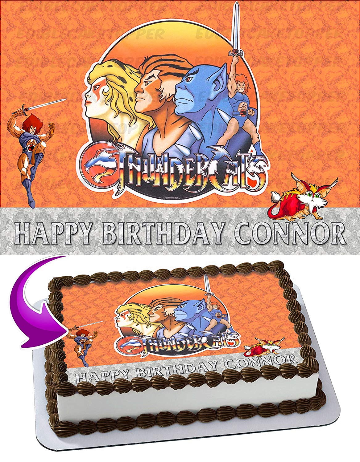 ThunderCats Edible Cake Image Topper Personalized Birthday Party 1/4 ...