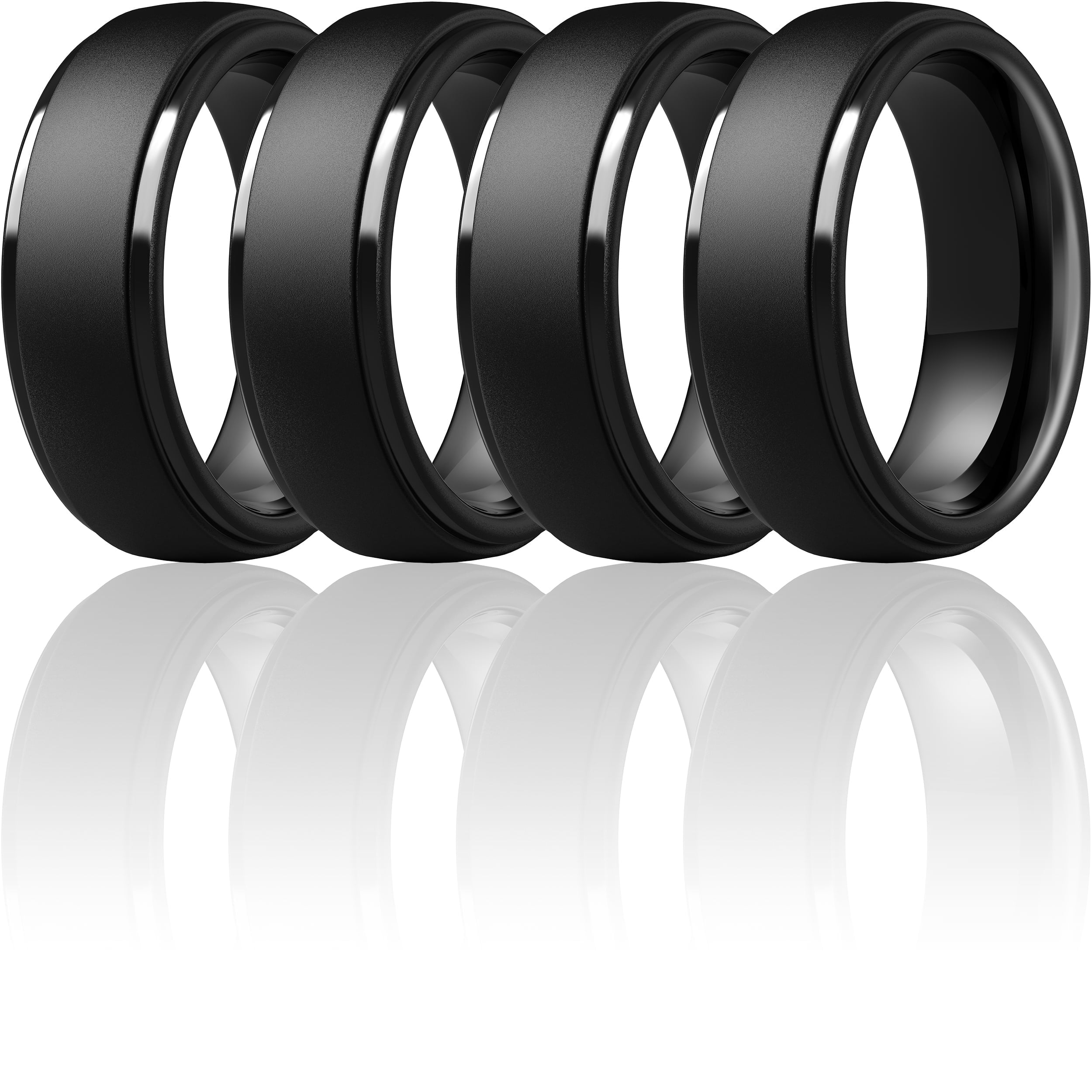 ThunderFit Silicone Men’s Wedding Rings, 10mm Wide 2.5mm Thick Rubber ...