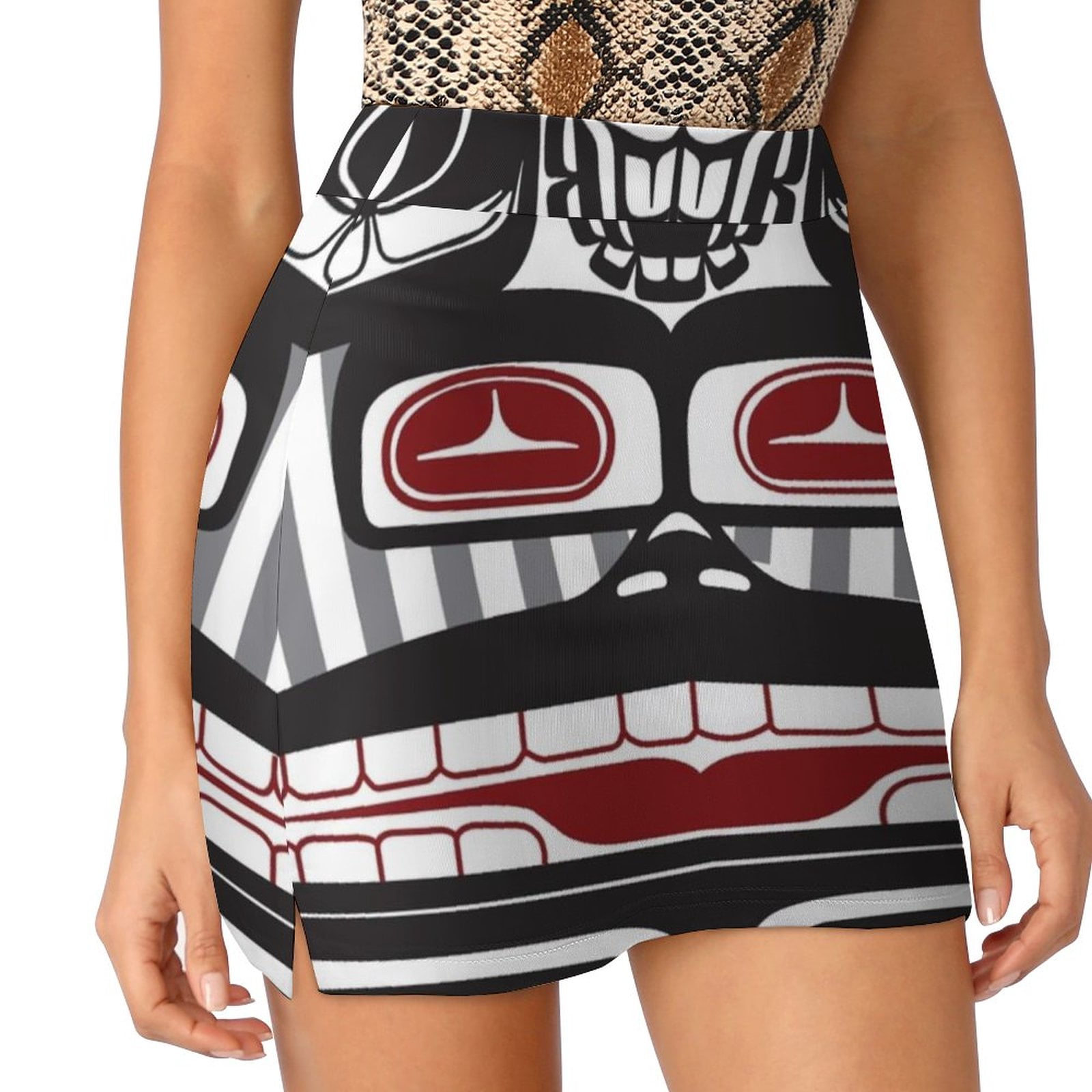 Thunderbird Bear Orca Totem Pole Coastal Salish Haida Women's skirt ...