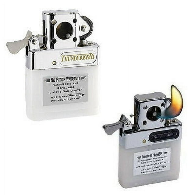 Thunderbird Butane 45 Degree Soft Flame Flip Top Pipe Lighter Insert ...