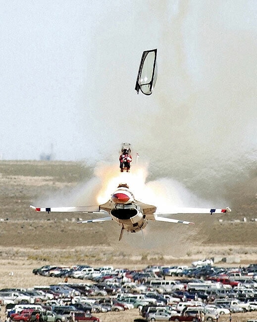 Thunderbirds F-16 Pilot Ejection - 20x30 Inch Glossy Laminated Aviation ...