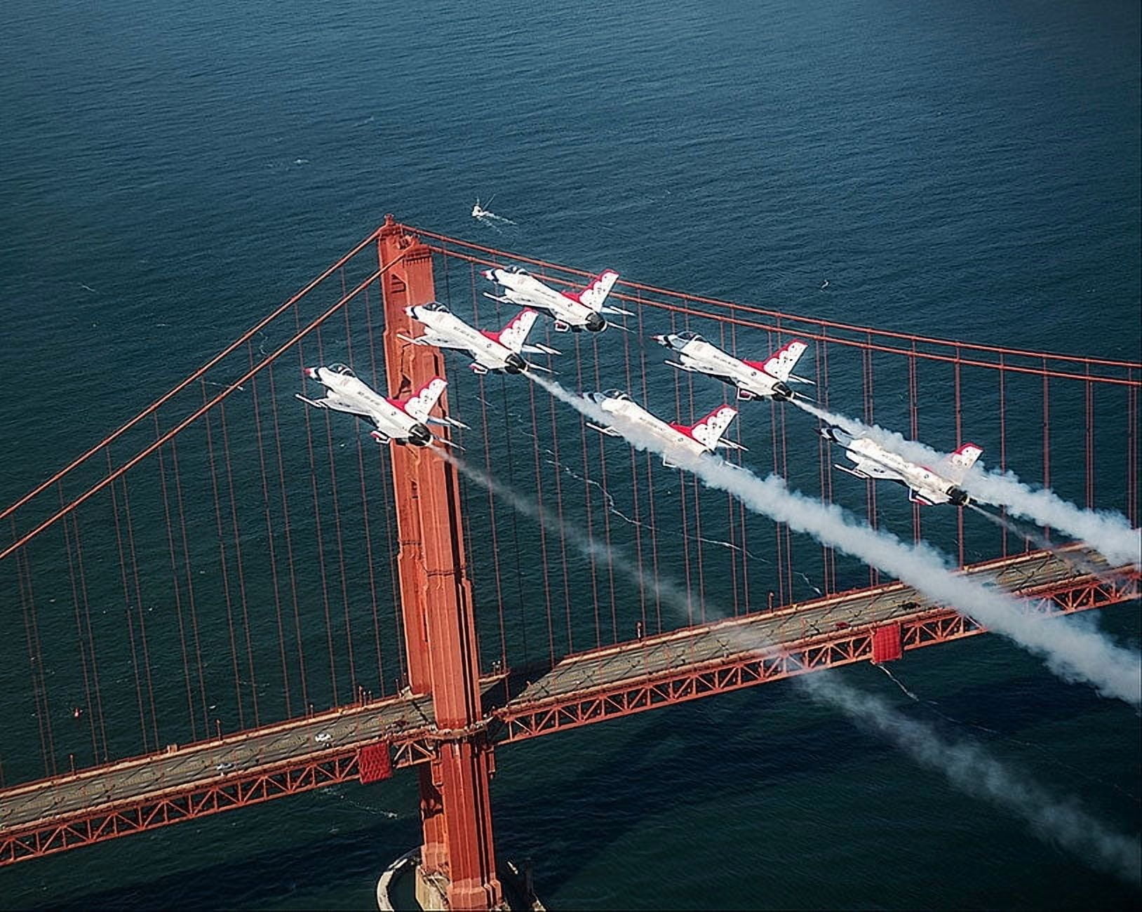 Thunderbirds Formation Over Golden Gate Bridge Style - A - 12x18 Inch ...