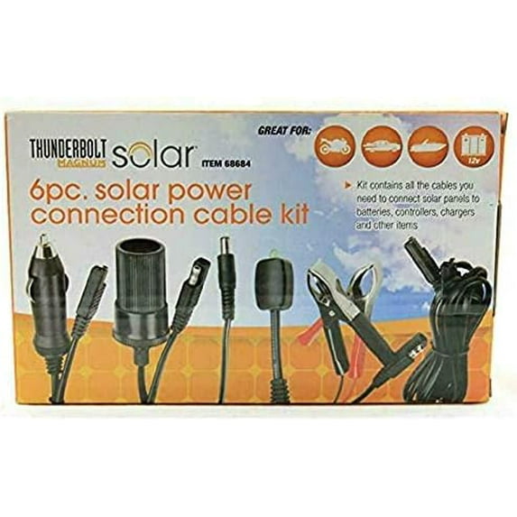 Thunderbolt Magnum 6 Piece Solar Panel Power Connection Cable Kit ...