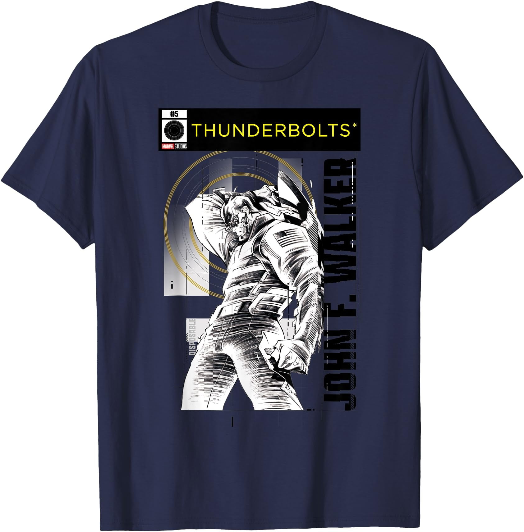 Thunderbolts John F Walker T-Shirt Action SupeRrhero Movies Streetwear ...