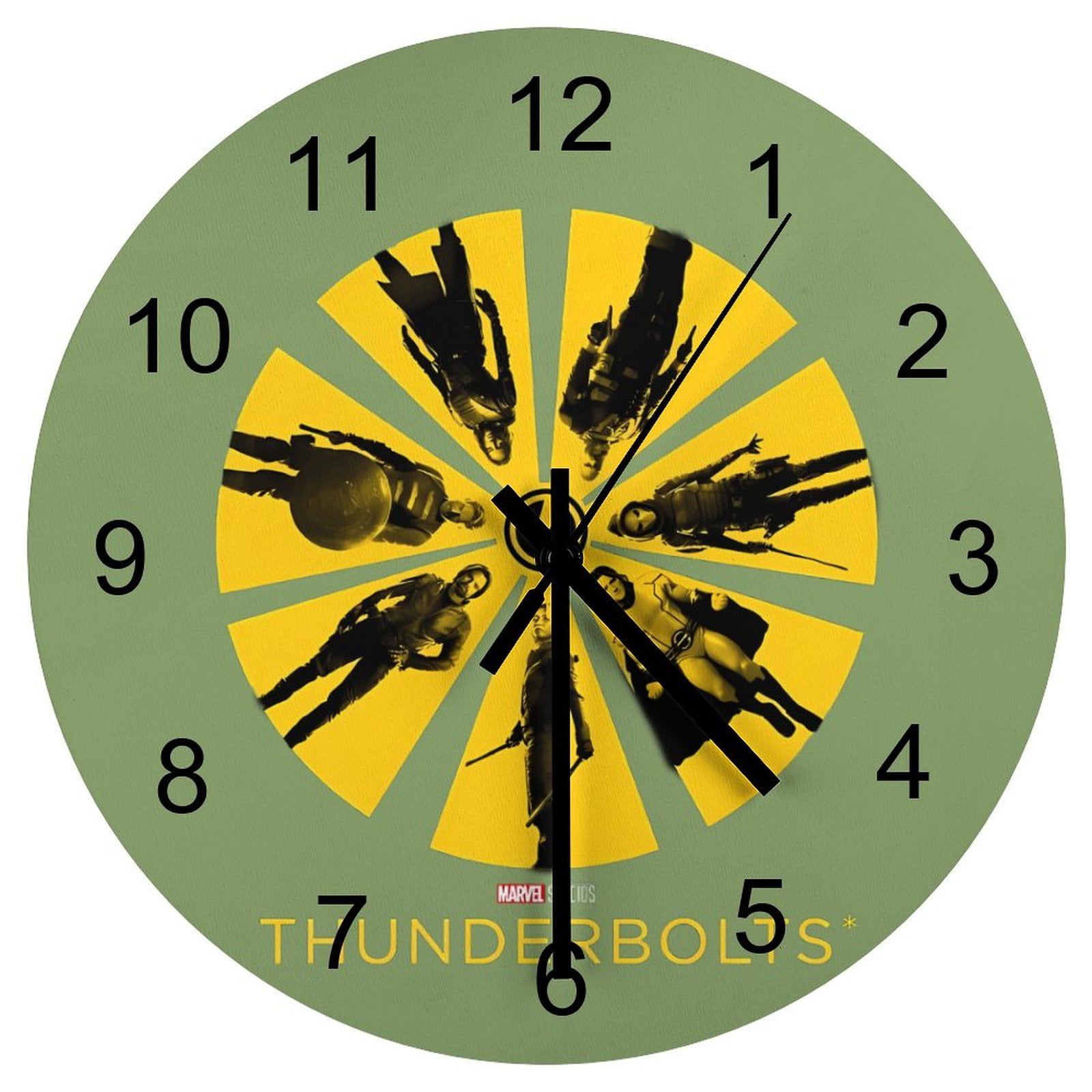 Thunderbolts Simple Wooden Wall Clock Home Decoration Item Wall-Mounted ...