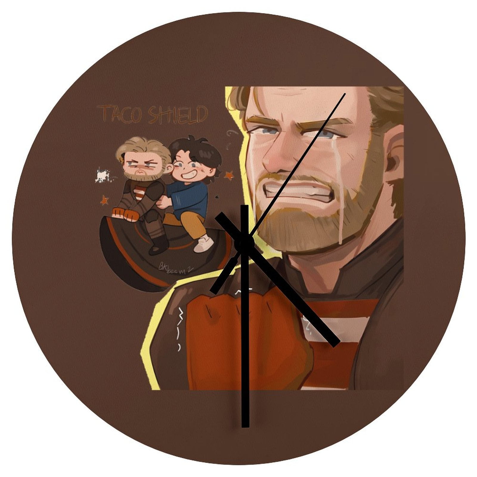 Thunderbolts Simple Wooden Wall Clock Without Scale For Home Living ...