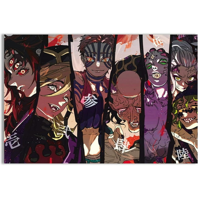 Thunwid Anime Demon Slayer Poster Twelve Kizuki Daki Gyutaro Douma ...