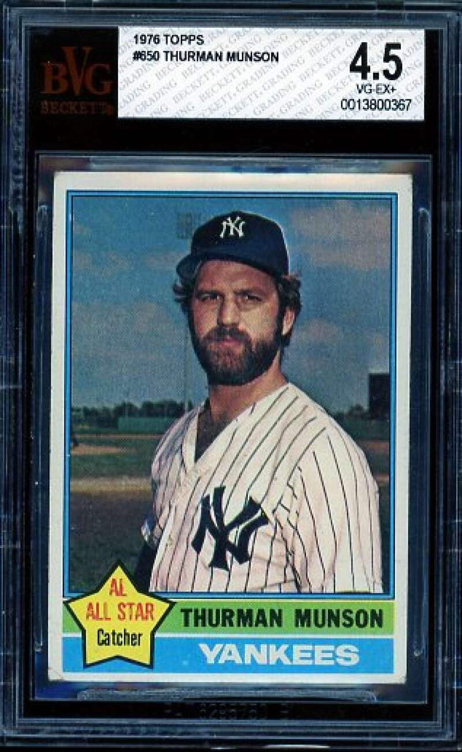 Thurman Munson Card 1976 Topps #850 BVG 4.5 - Walmart.com