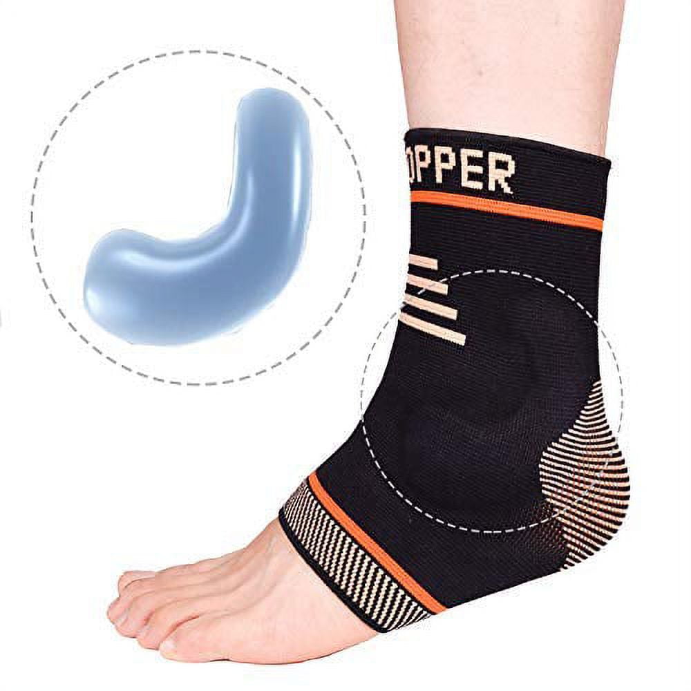 Thx4 Copper Infused Compression Ankle Brace,Silicone Ankle Sleeve ...
