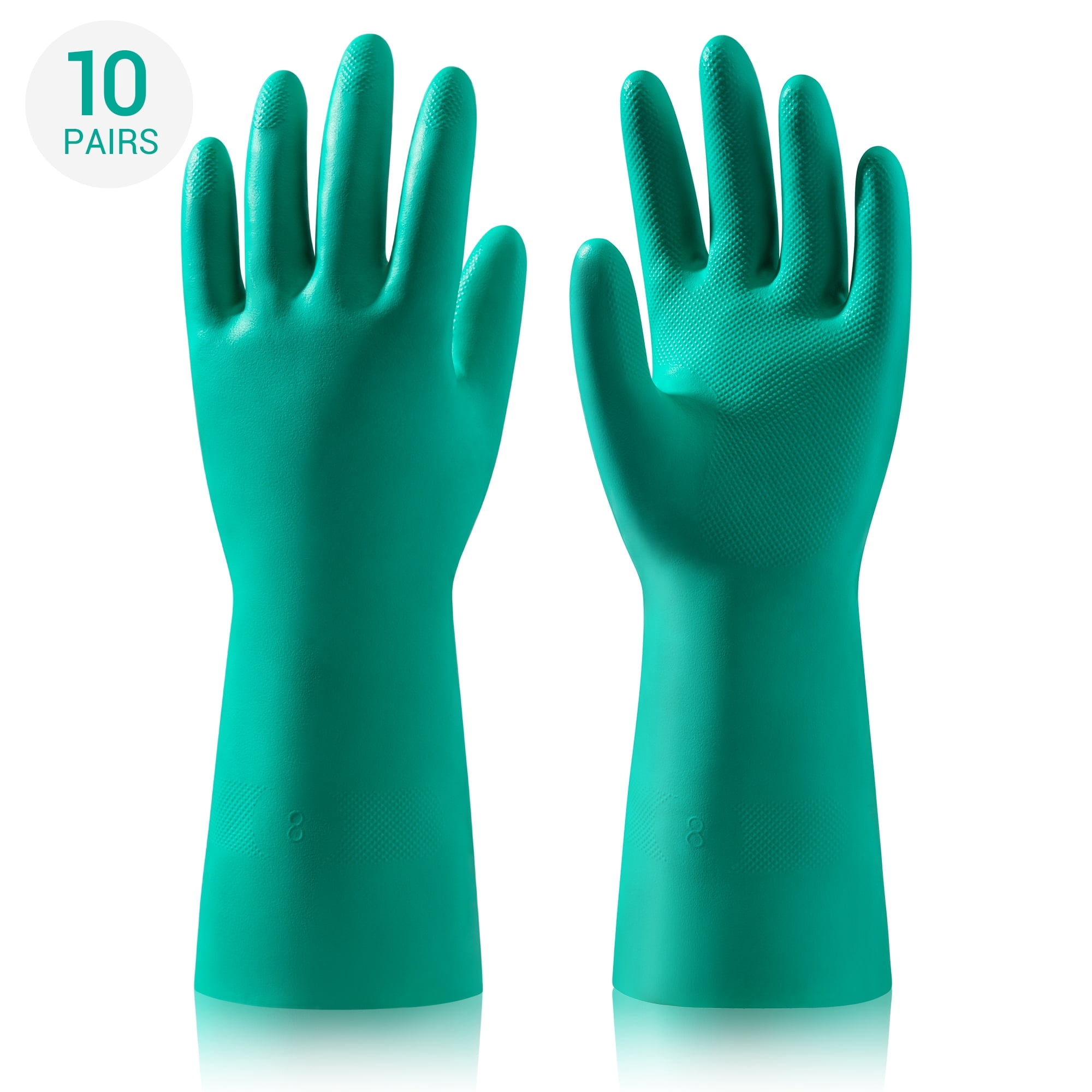 ThxToms 10 Pair Chemical Resistant Gloves, 15mil Nitrile Heavy Duty ...