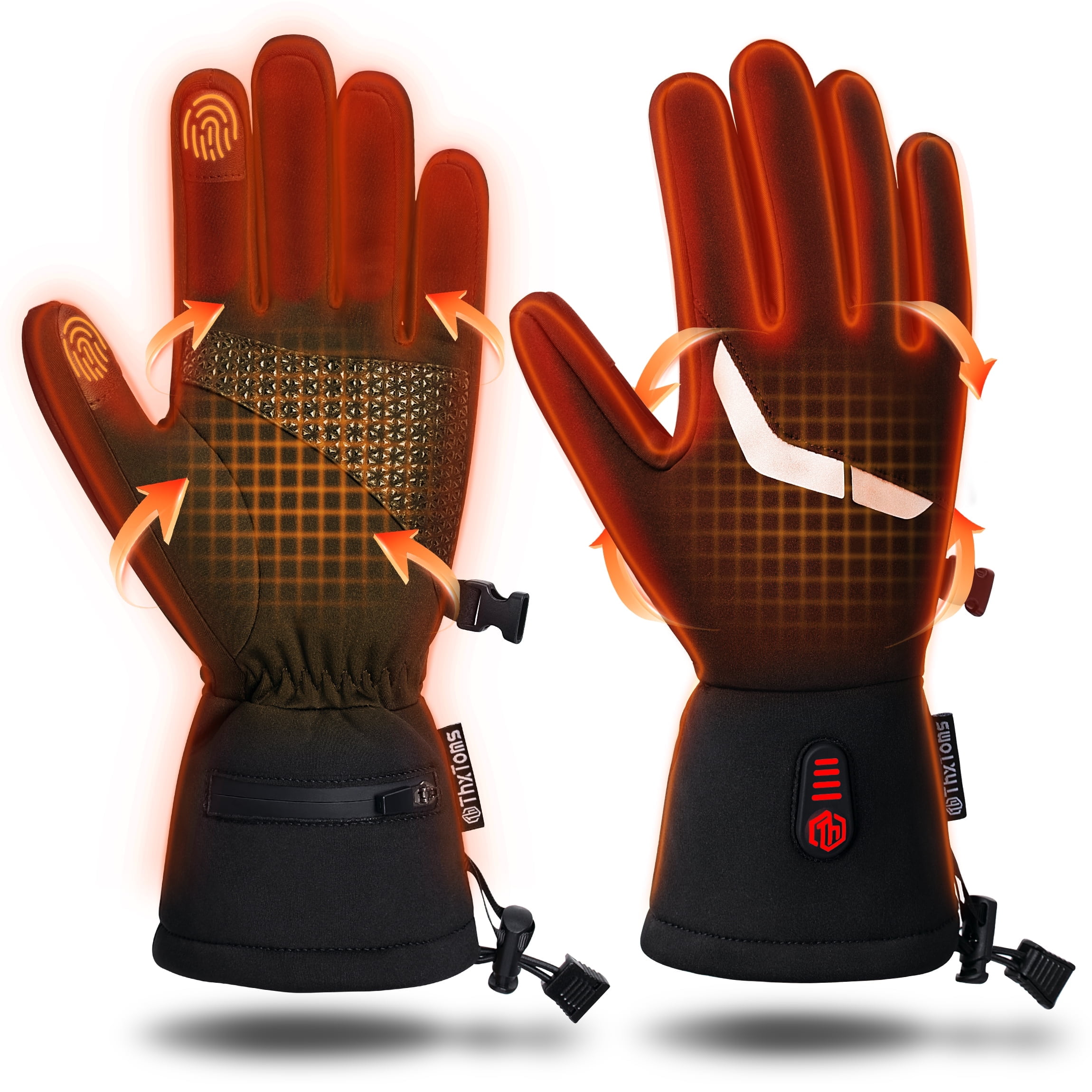 ThxToms Rechargeable Heated Gloves for Men Women, Thin Battery Electric Heating Gloves with ...