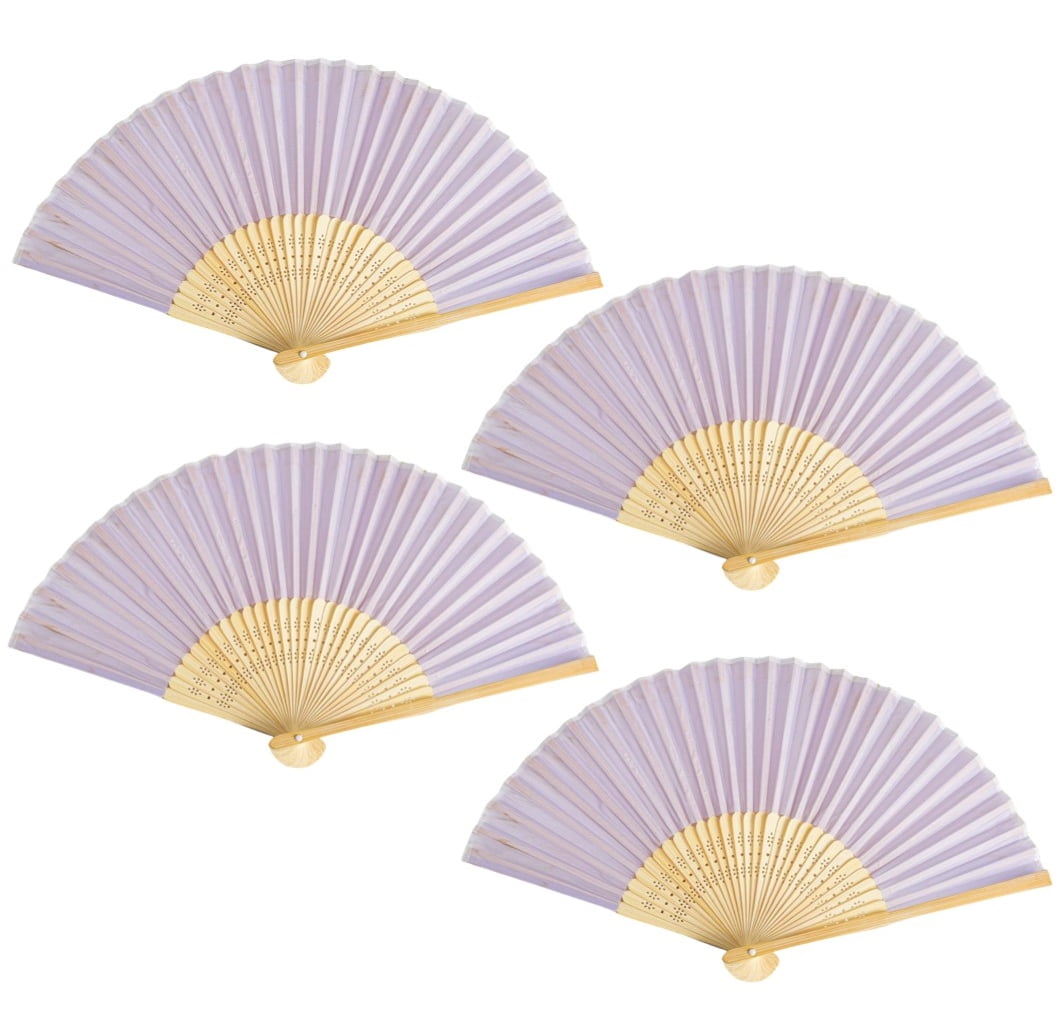 Thy Collectibles Pack of 4 Handheld Paper and Bamboo Folding Fans for ...