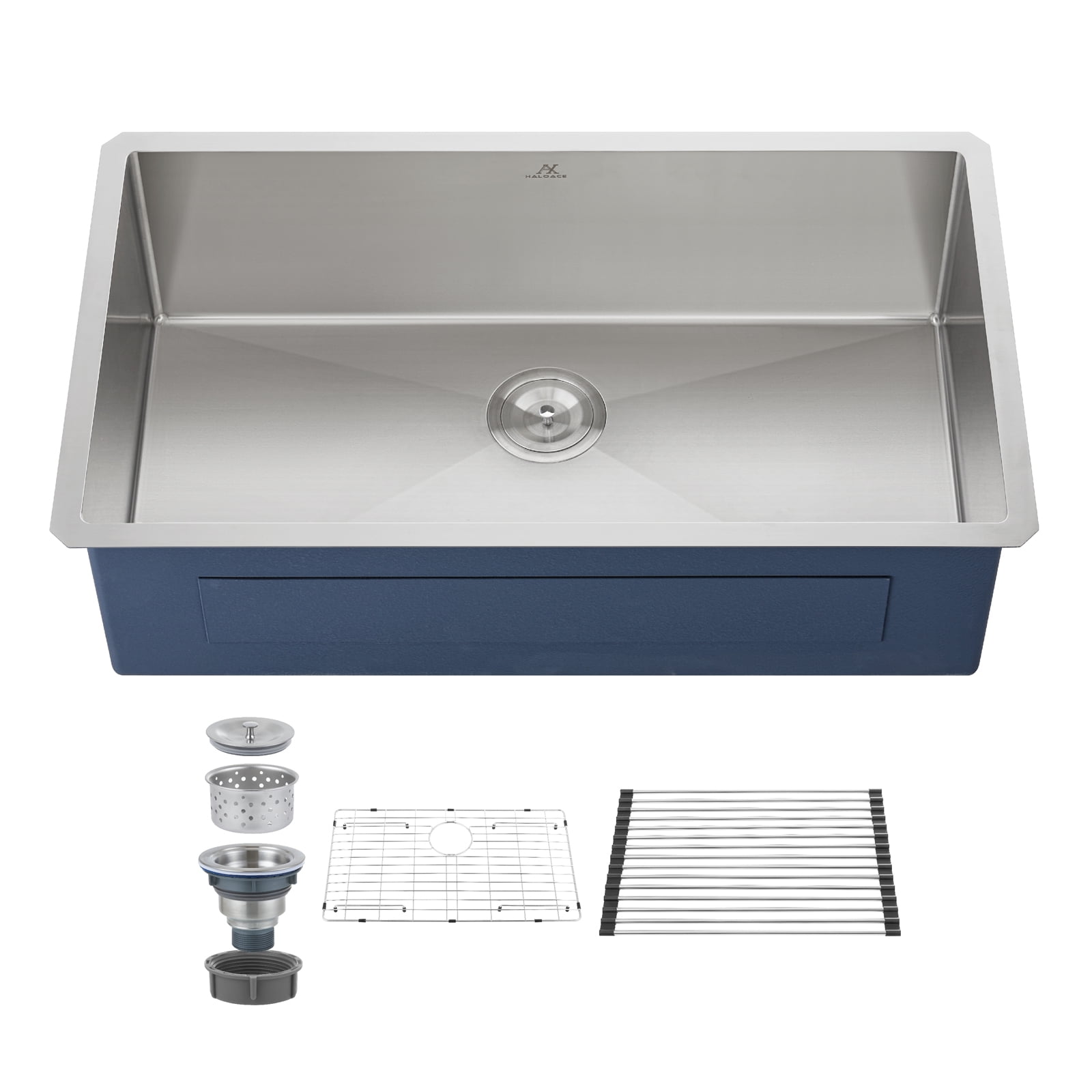 Thy-Hom 33" Black Undermount Single Bowl Kitchen Sink, Stainless Steel ...