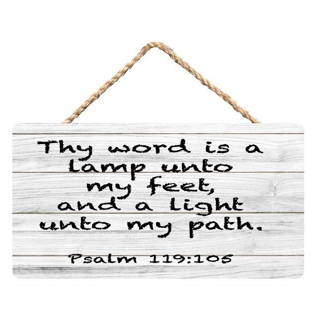 Thy Word Is A Lamp Unto My' Feet And A Light Wooden Wall Art Plaque ...