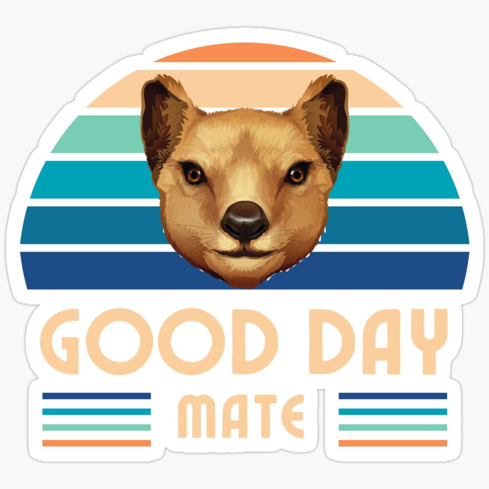 Thylacine Good Day Mate Sticker Phone Decal Water Bottle Stickers Car ...