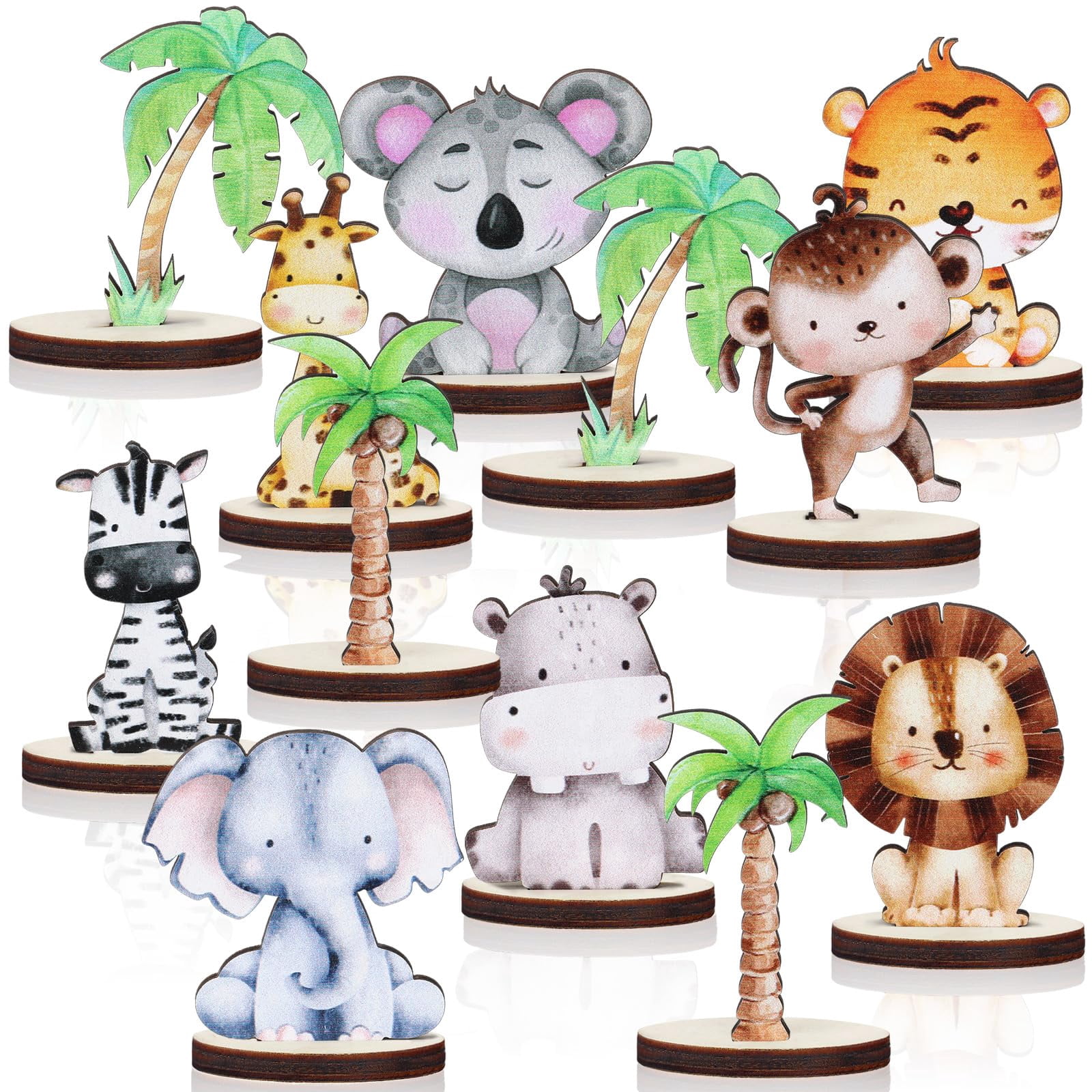 Thyle 20 Pcs Woodland DHF10 Animals Centerpieces Forest Animals Wood ...