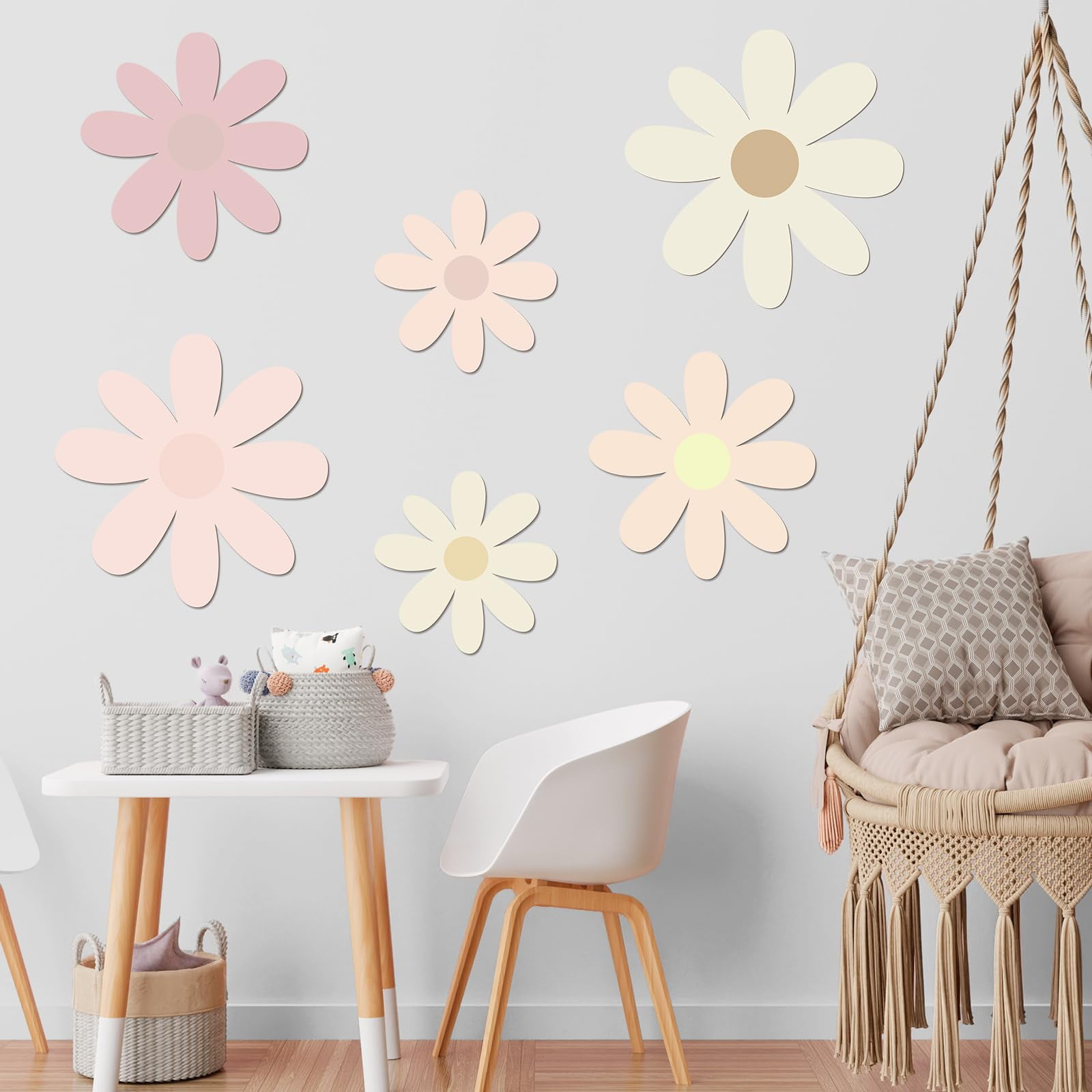 Thyle 6 Pcs Daisy YPF5 Wall Decor Wooden Daisy Wall Art White Flowers ... Thyle 6 Pcs Daisy YPF5 Wall Decor Wooden Daisy Wall Art White Flowers ...