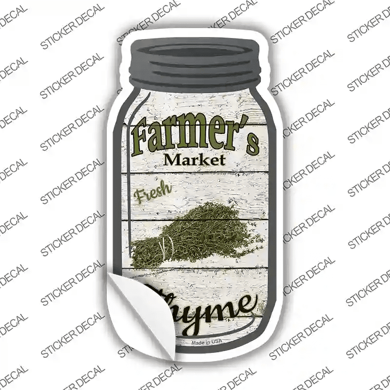 Thyme Farmers Market Novelty Mason Jar Sticker Decal Large - Walmart.com