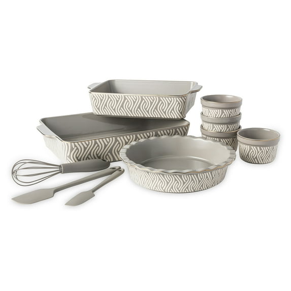 Thyme & Table, 10-Piece Ceramic Bakeware Set, with Spatulas & Whisk ...