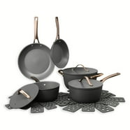 Thyme & Table 12-Piece Cookware Ceramic Non-Stick Set Ribbed Collection ...