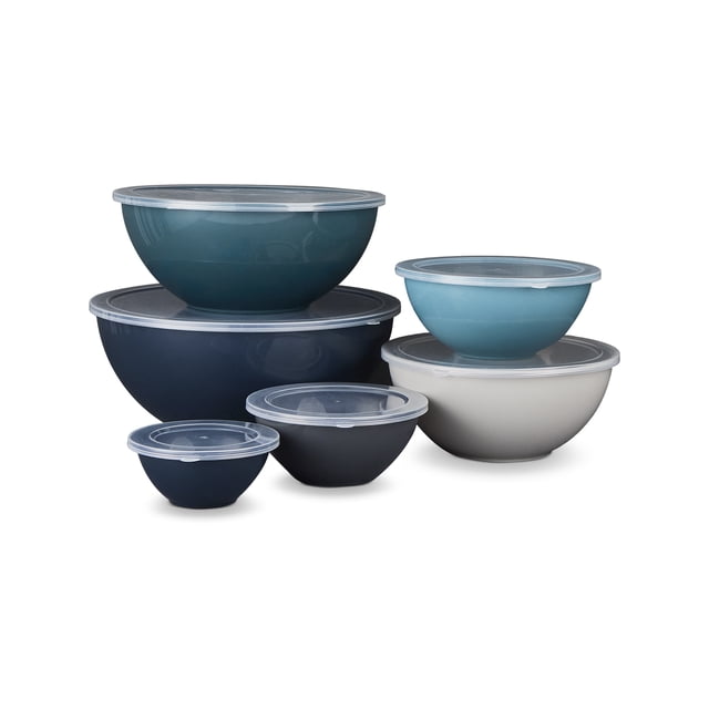 Thyme & Table 12-Piece Nesting Mixing Bowl Set, Blue - Walmart Business ...
