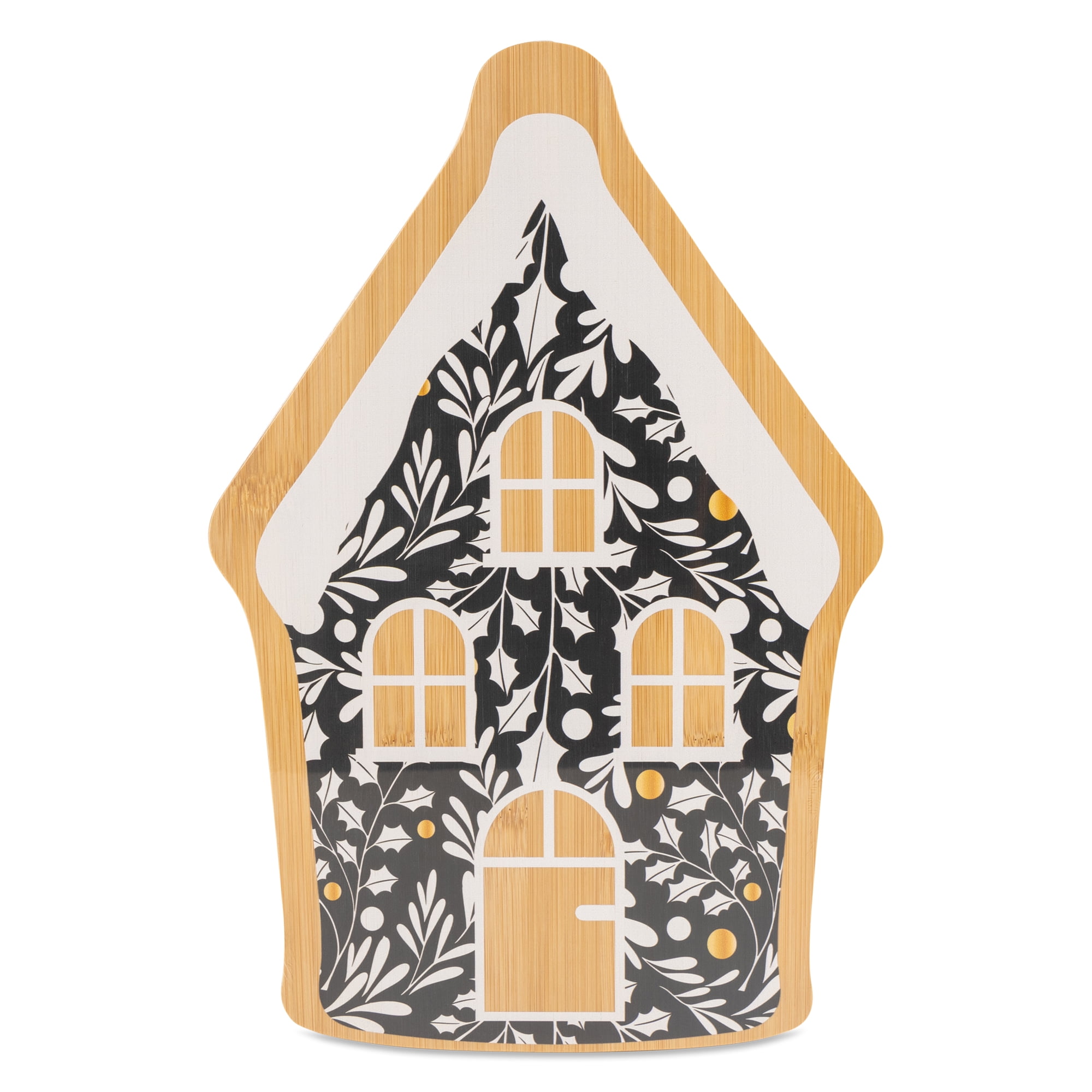 Thyme & Table 12-inch Bamboo Holiday House Cutting Board - Durable ...