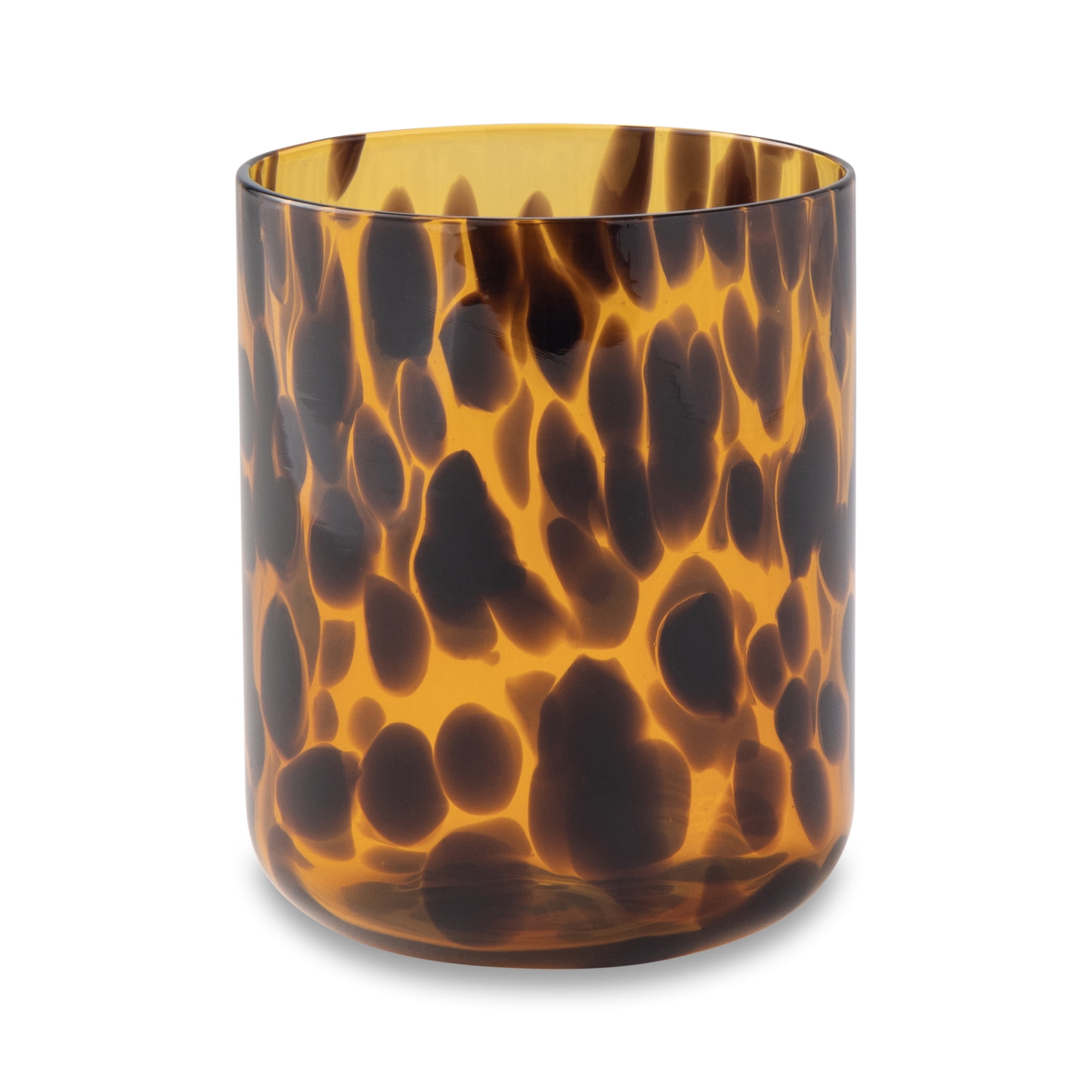 Thyme & Table 12oz Tortoise Drinking Glass Brown Tortoise Pattern ...