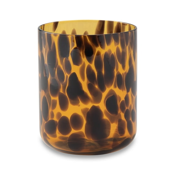 Thyme & Table 12oz Tortoise Drinking Glass Brown Tortoise Pattern ...