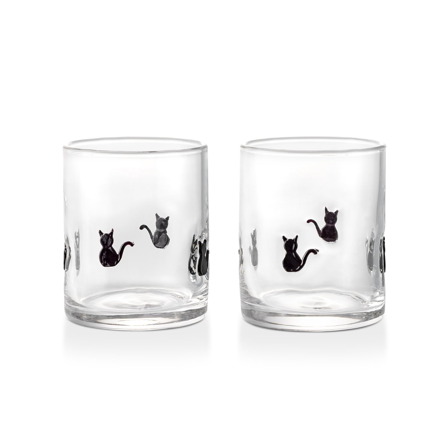 Thyme & Table 12 fl oz Halloween Cat Charm Drinking Glasses, Set of 2 ...
