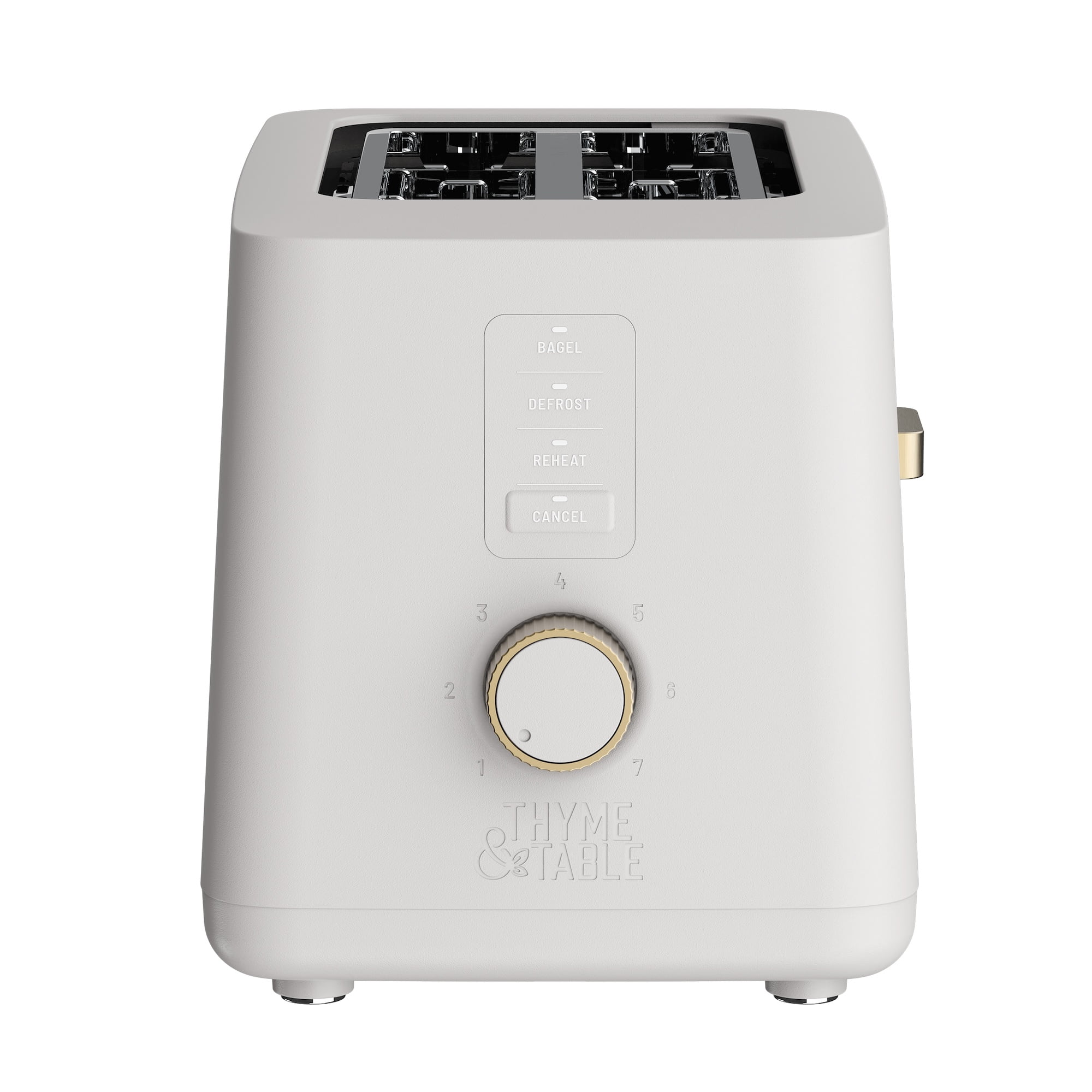 Free Shipping! Thyme & Table 2 Slice Toaster Sand White with Extra-Wide ...