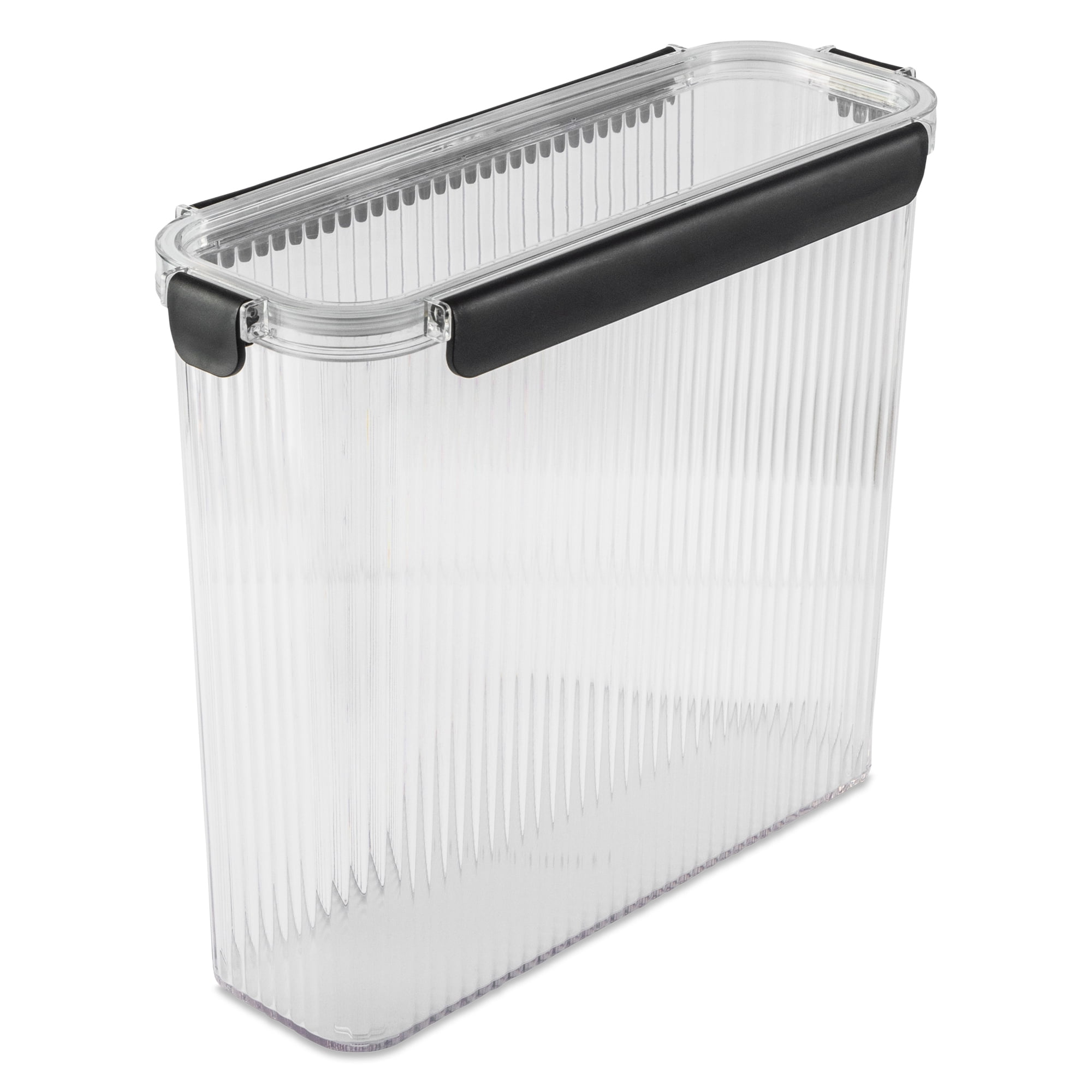 Thyme & Table 20.5 Cup Clear Plastic Ribbed Pantry Storage Container ...