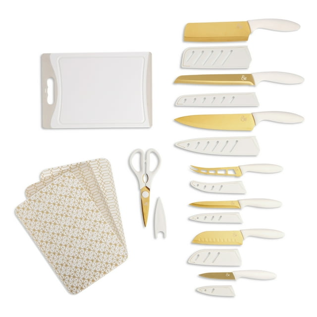 Thyme & Table 20-Piece Knife Set, Sand - Walmart.com