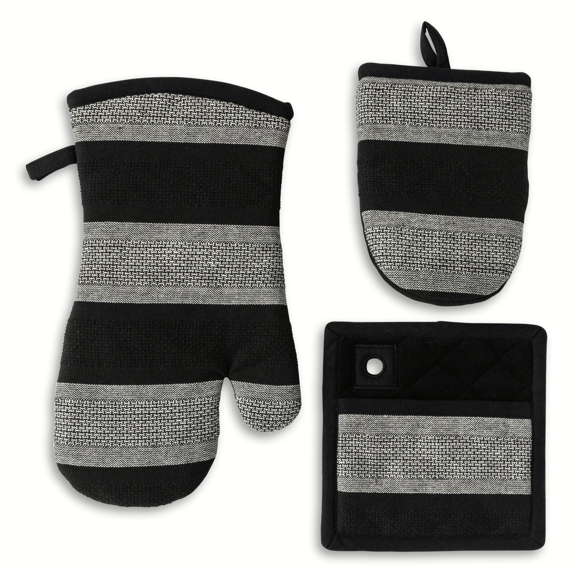 Thyme & Table Kitchen Set with Oven Mitt Potholder Mini Mitt Bold ...