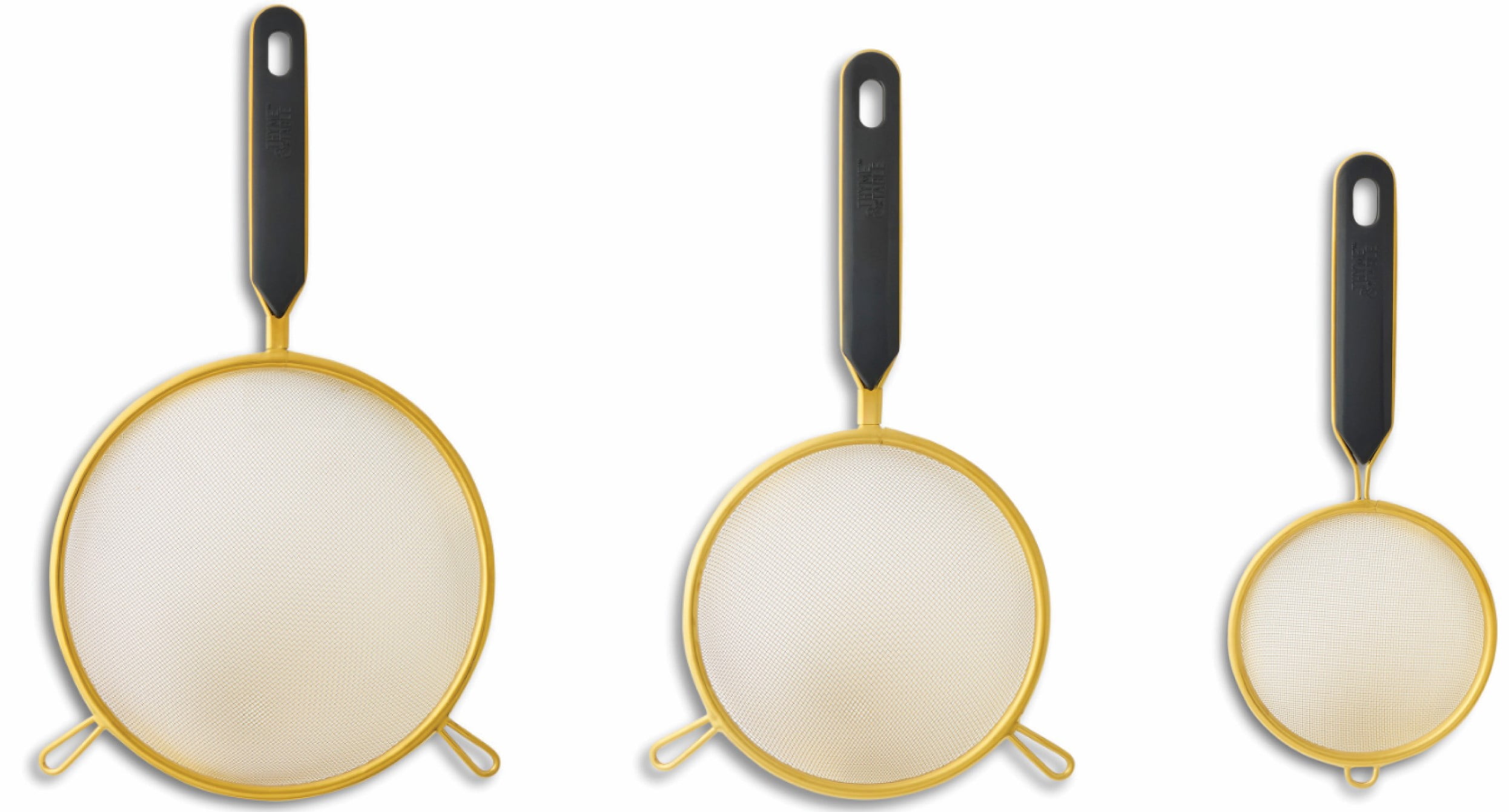 Thyme & Table 3-Piece Fine Mesh Gold Strainer Set with 3 Sizes for ...