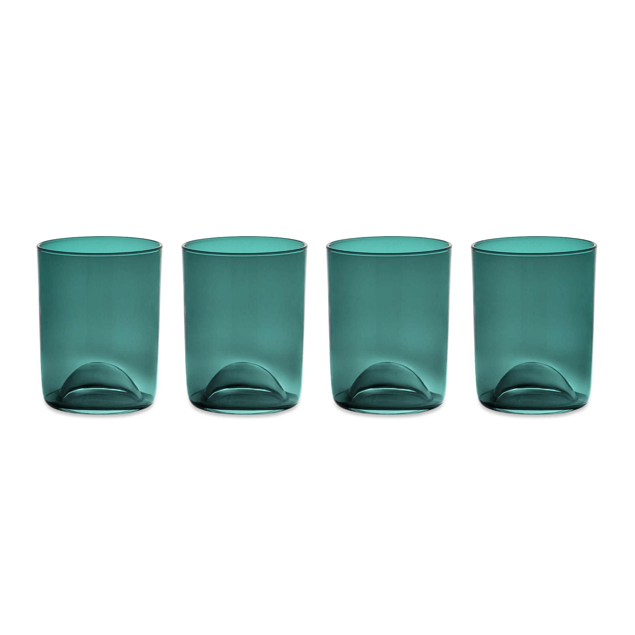 Thyme & Table 12 fl oz Emerald Green Sphere Drinking Glasses, Set of 4 ...
