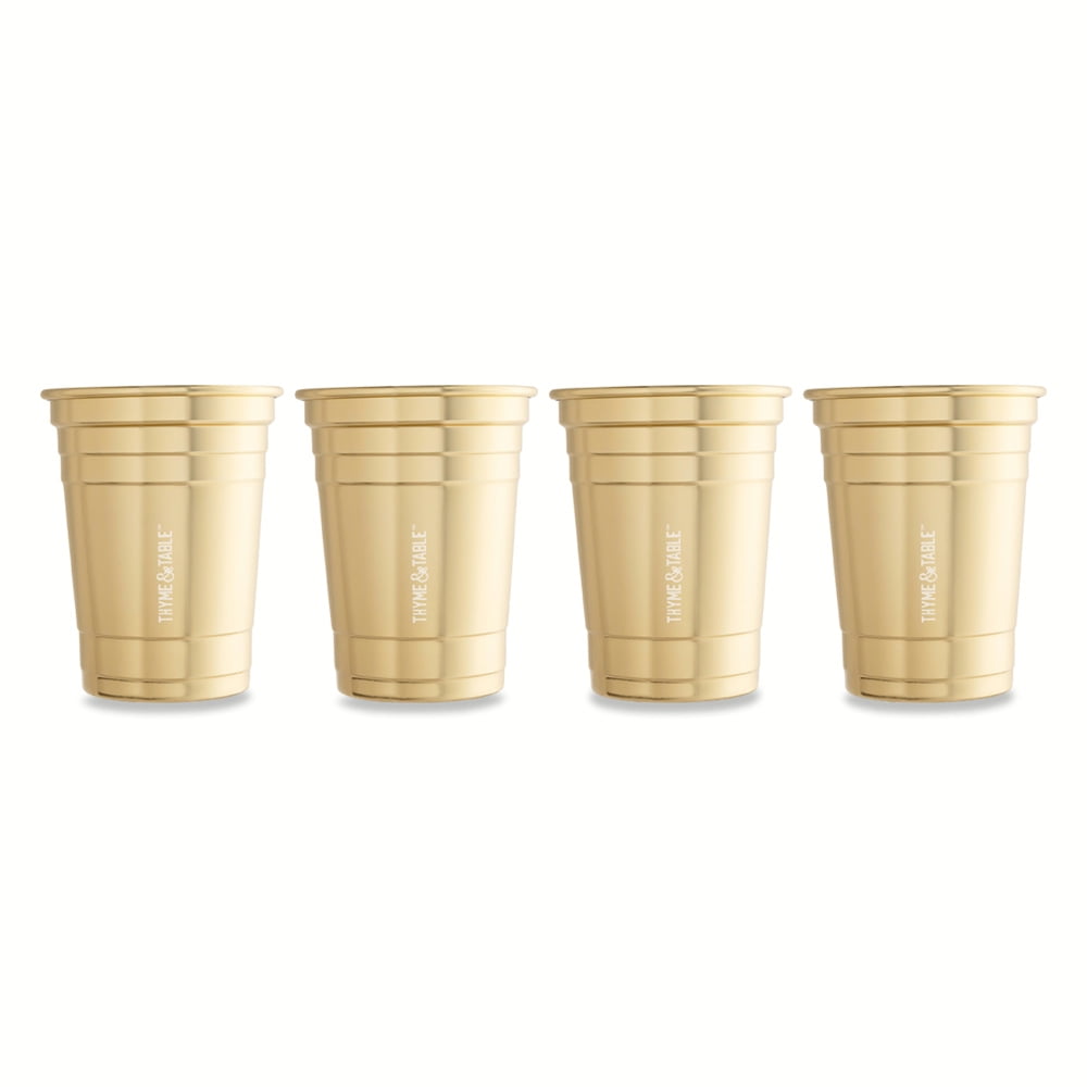 Thyme & Table 17 fl oz Gold Aluminum Party Cups Set of 4 - Walmart.com