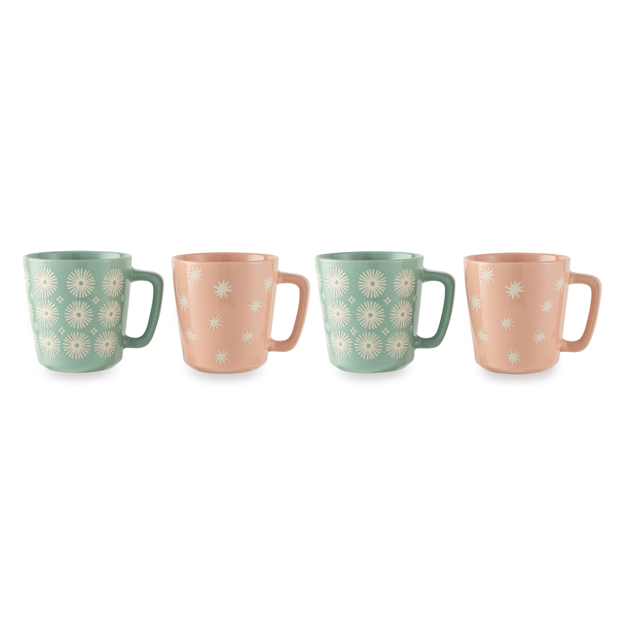 Thyme & Table Green SunBurts Pink Toss Stars Mugs - fl oz - Walmart.com