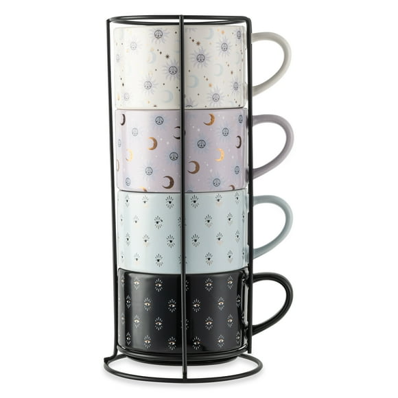 Stackable Coffee Mugs With Rack