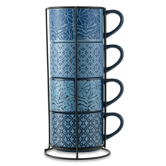 Stackable Coffee Mugs With Rack