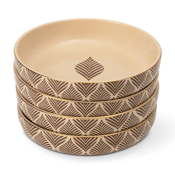 Thyme & Table 4-Pack Stoneware Low Bowls, Ocee Leaf - Walmart.com