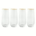 Thyme & Table 4-Piece Scalloped Stemless Flute Glass Set for ...