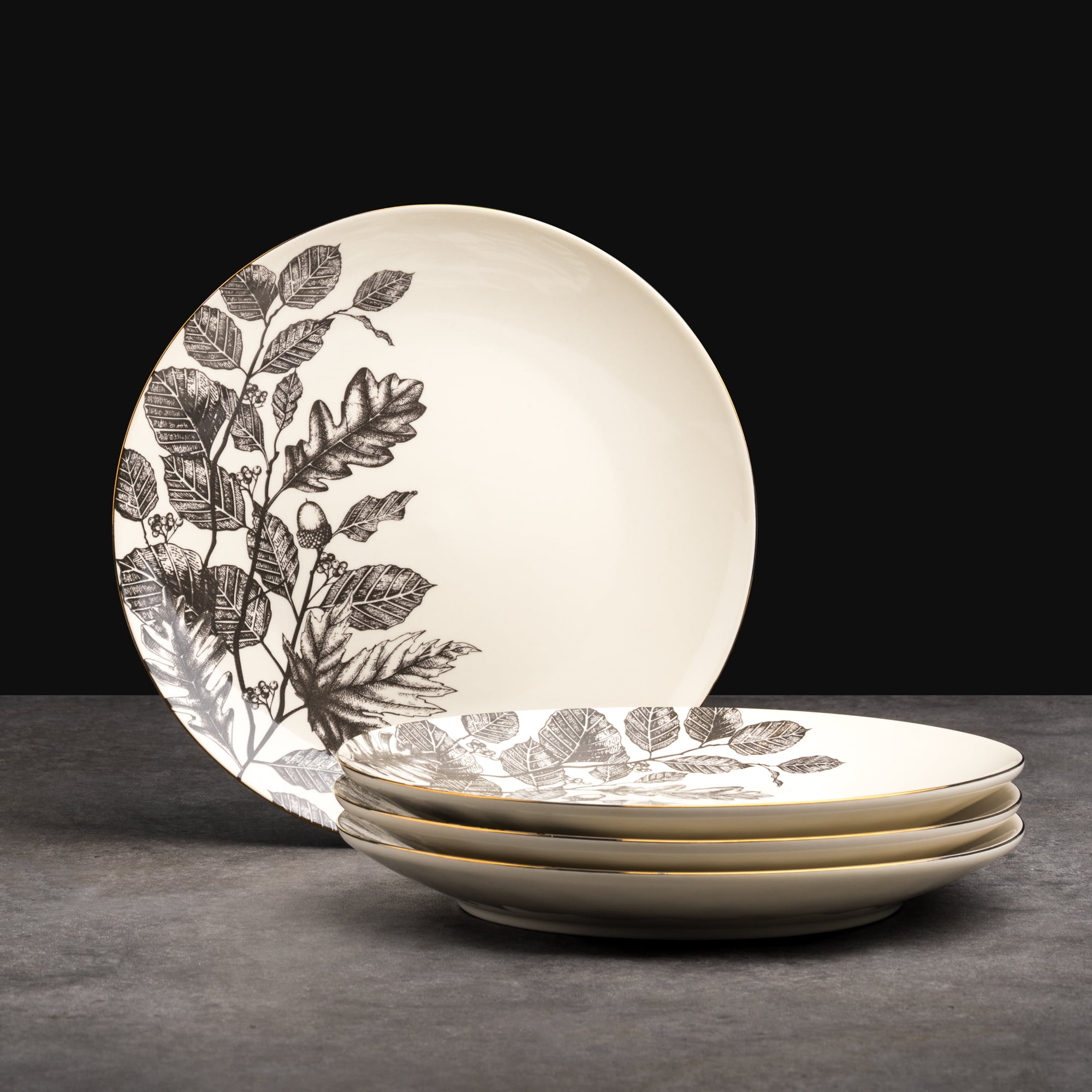 Thyme & Table 4-pack Stoneware Round Plate Set, Harvest - Walmart.com