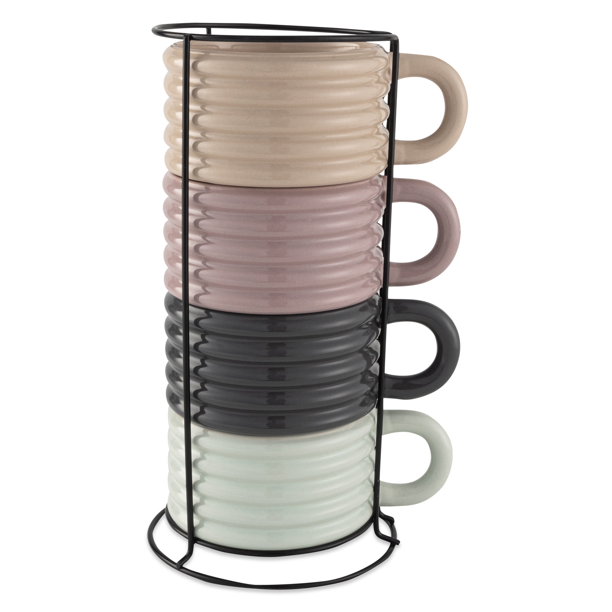 Stackable Coffee Mugs With Rack