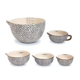 Thyme & Table 5-Piece Ceramic Mixing and Measuring Bowl Set with Dot ...
